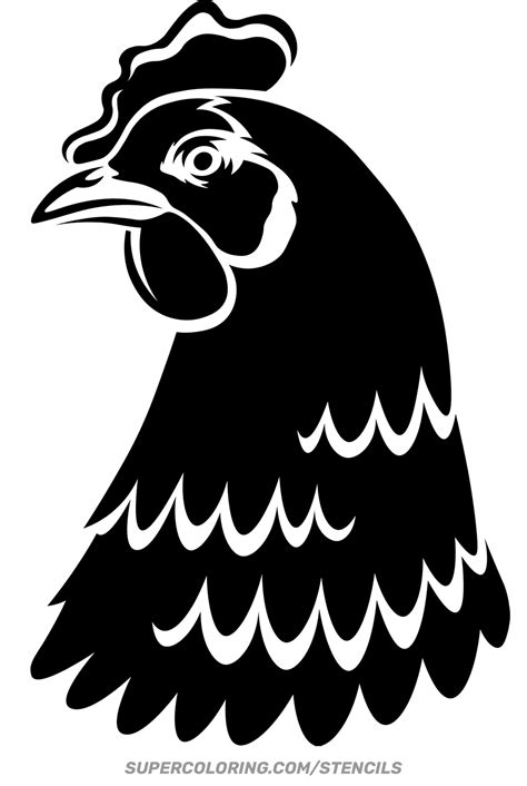 Stencil Of Chicken Head Free Printable Papercraft Templates