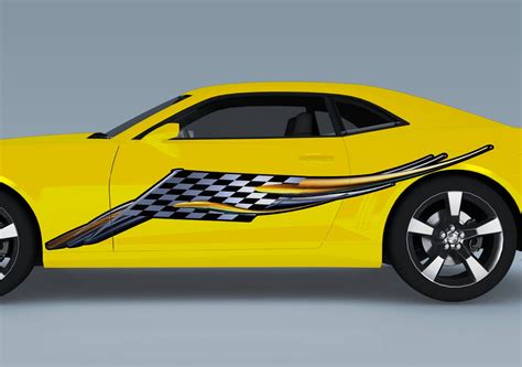 Checkered Flag Vinyl Graphics 2 X Vinyl Decals Graphic Stickers Side