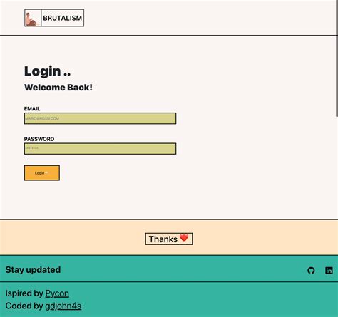 I Made This Brutalism Style Login Template Using Vuejs To Learn Vuejs Rwebdev