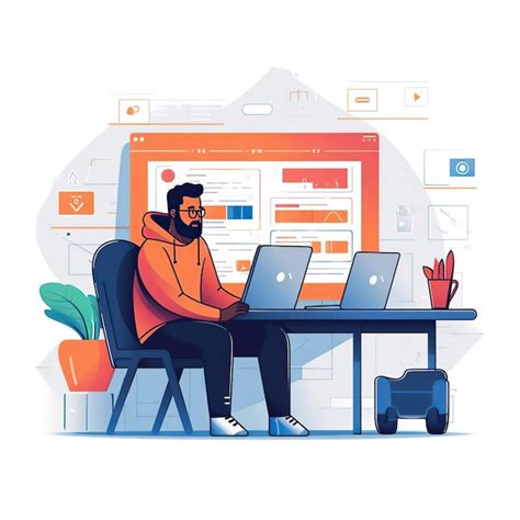 Man Working On The Ui Ux Website AI Generated Premium AI Generated Image