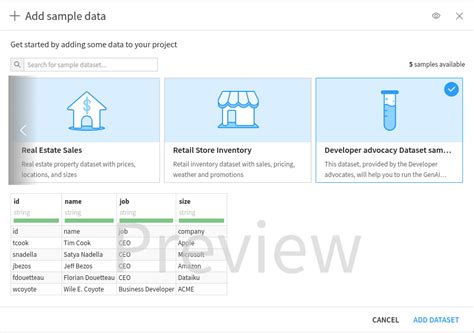 Creating A Sample Dataset Dataiku Developer Guide
