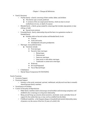 Cohen Chapter 1 Lecture Notes Chapter 1 The Sociology Of Family Genealogy The Study Of