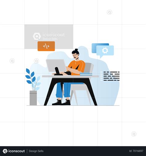 Male Software Developer Working On Laptop Animation By Design Sells Lottiefiles