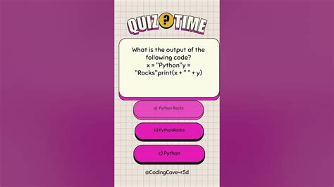 Python Quick Quiz What Does This Code Output Pythonrocks Codingtips Python Quiz Youtube
