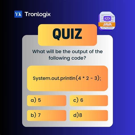 Javaquiz Codingchallenge Techtrivia Programmingfun Tronlogix