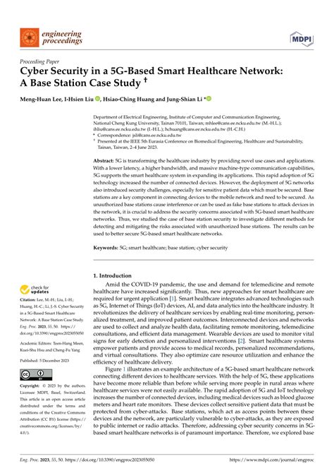 PDF Cyber Security In A G Based Smart Healthcare Network A Base Station Case Study