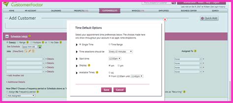 Set Time To Default To Range The Customer Factor