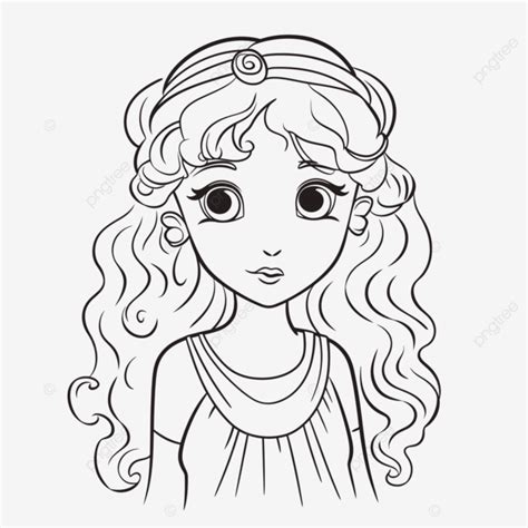 Disegno Semplice Di Una Ragazza Con I Capelli Ricci