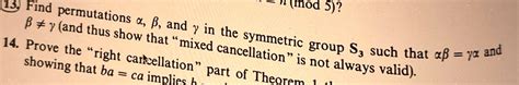 Solved Find Permutations Alpha Eta And Gamma In The Symmetric