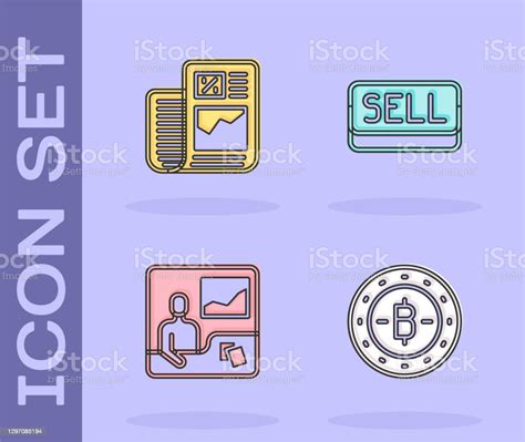 비트 코인 비즈니스 금융 보고서 거래 과정 및 판매 버튼 아이콘을 설정합니다 벡터 교육에 대한 스톡 벡터 아트 및 기타 이미지 교육 교환 구매 Istock