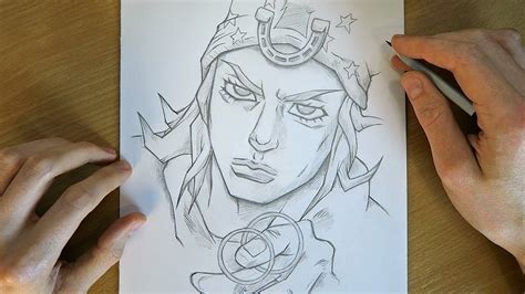 How To Draw Johnny Joestar Jojos Bizarre Adventure Anime Drawing Tutorial Youtube