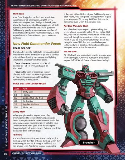 Transformers Roleplaying Game The Enigma Of Combination Sourcebook