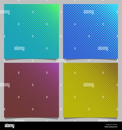Geometrical Abstract Halftone Dot Pattern Background Set Squared Brochure Design From Circles
