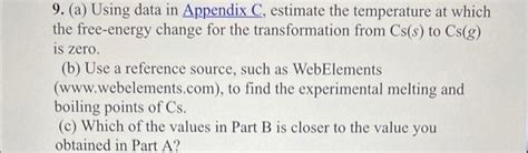 9 a using data in appendix c estimate the