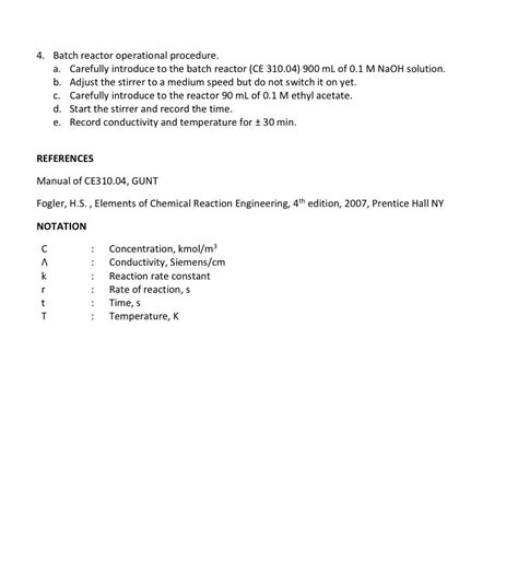 Adiabatic Operation Of Batch Reactor Objective 3 To