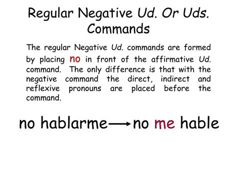 ppt regular negative ud or uds commands powerpoint presentation