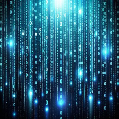 Digital Binary Code Tech Matrix Wallpaper With Falling Numbers Design Premium Ai Generated Image