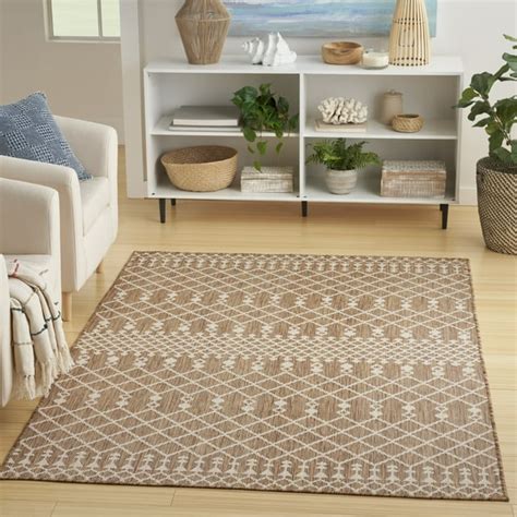 Nourison Positano Outdoor Rug Faux Jute Moroccan Pattern Flatweave