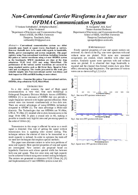 Pdf Non Conventional Carrier Waveforms In A Four User Ofdma Communication System
