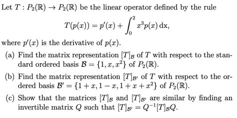 solved let t p2 r →p2 r be the linear operator defined by