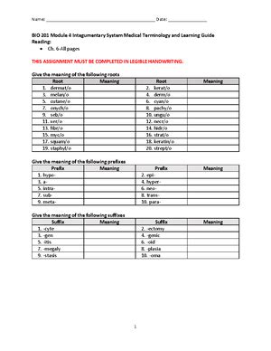 BIO 201 Module 2 Learning Guide Skeletal System BIO 201 Module 2 Skeletal System Medical Studocu