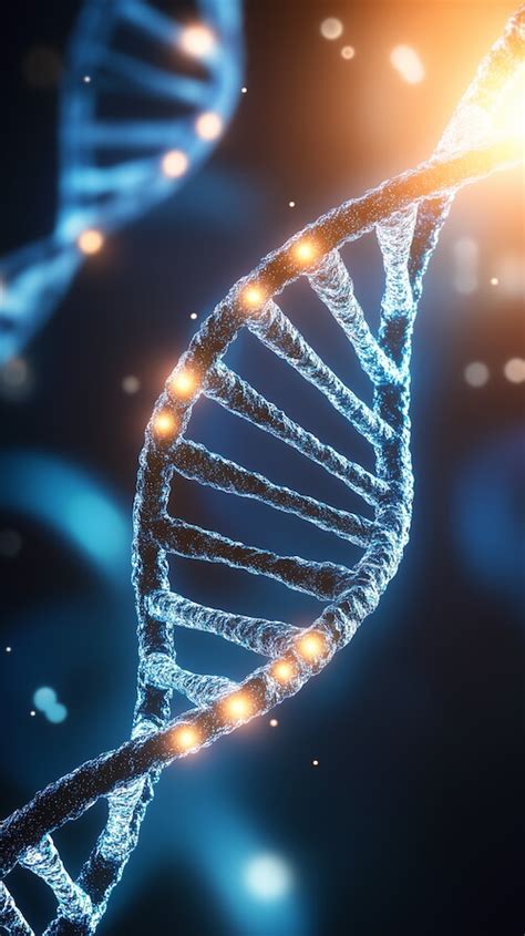 Double Helix Dna Structure With Glowing Lights Zwin