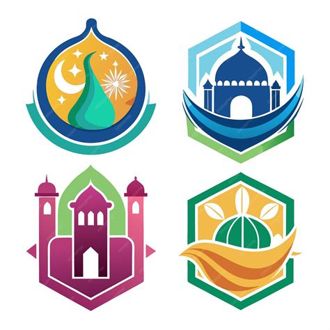 Islamic Mosque Logo Designs Unique Symbols For Muslim Community And Religious Branding Premium