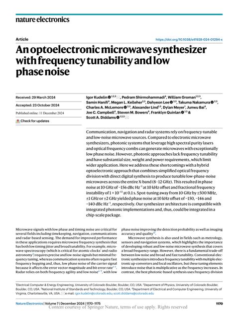 An Optoelectronic Microwave Synthesizer With Frequency Tunability And