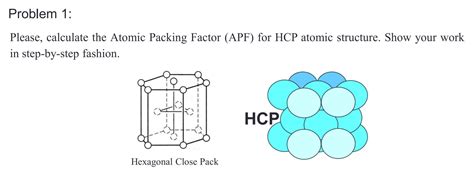 Solved Problem 1 Please Calculate The Atomic Packing