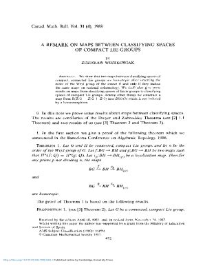 Fillable Online A Remark On Maps Between Classifying Spaces Of Compact Lie Fax Email Print