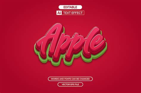 Premium Vector Apple Text Effect