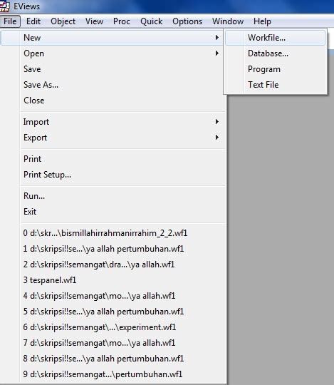 Tutorial Eviews Import Data Panel File Ms Excell Dan Estimasi Dengan Eviews ~ Melek Analisis