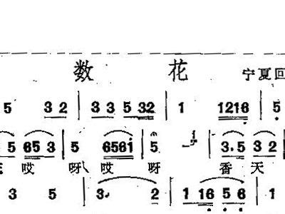 数花 宁夏回族民歌 歌谱 简谱