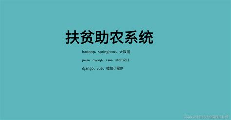 计算机毕业设计选什么题目好？springboot 扶贫助农系统计算机的毕业设计做什么最好 Csdn博客