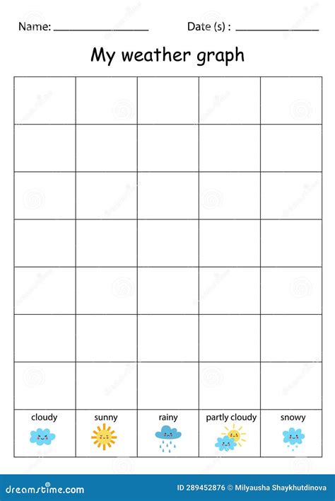 My Weather Graph Worksheet For Learning Weather Stock Vector Illustration Of Climate Sunny