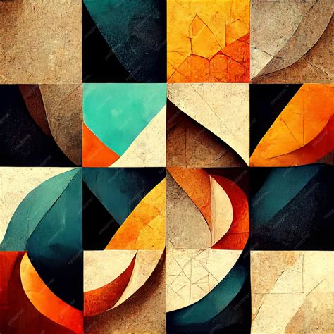 Premium Photo Seamless Pattern Abstract Geometric Shapes Ai Generative