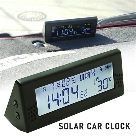 New Solar Windshield Car Digital Clock Driving Time Reminder Smart