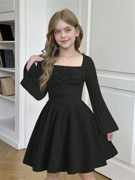 Shein Black Dresses For Teens Simple Dresses For Teens Long Sleeve