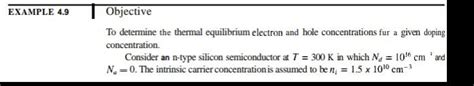 Solved To Determine The Thermal Equilibrium Electron And