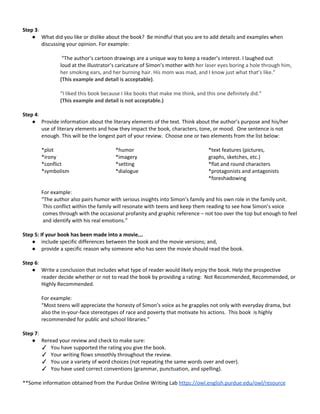 English 1 Summer Reading Assignment PDF