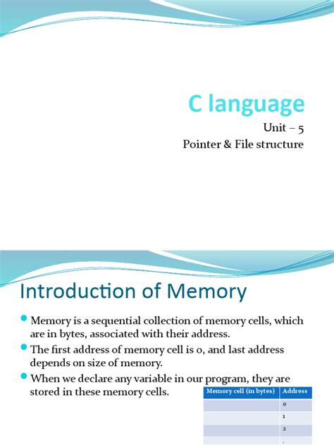 C Language Ch5 Pdf Pointer Computer Programming Variable