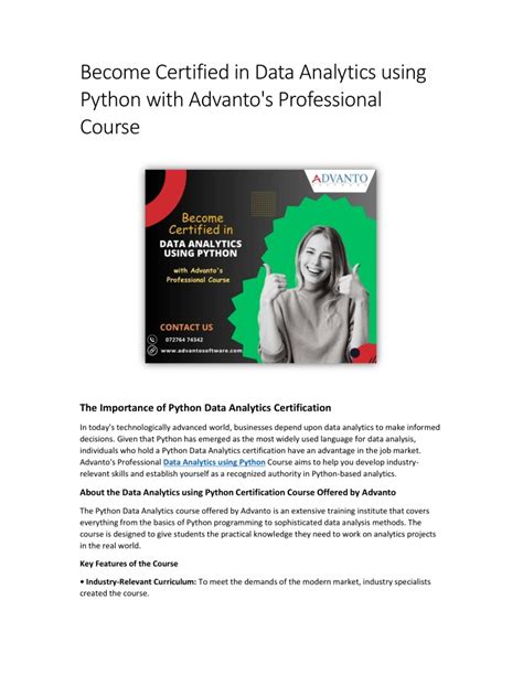 Ppt Become Certified In Data Analytics Using Python With Advantos Professional Course