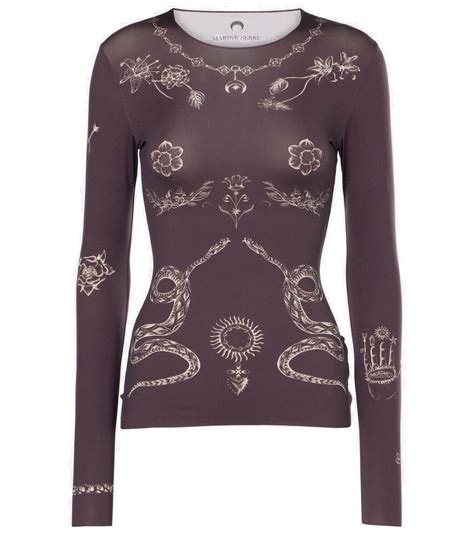 Marine Serre Tattoo Jersey Top Marine Serre