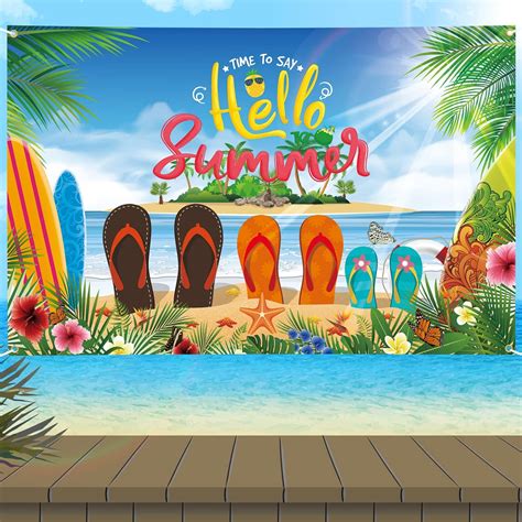 Tropical Beach Party Banner For Summer Photo Backdrop And Decorations In