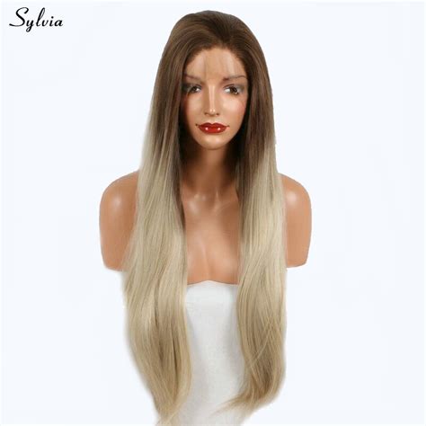 Sylvia Natural Brown Wig Ombre Blonde Two Tone Str Grandado