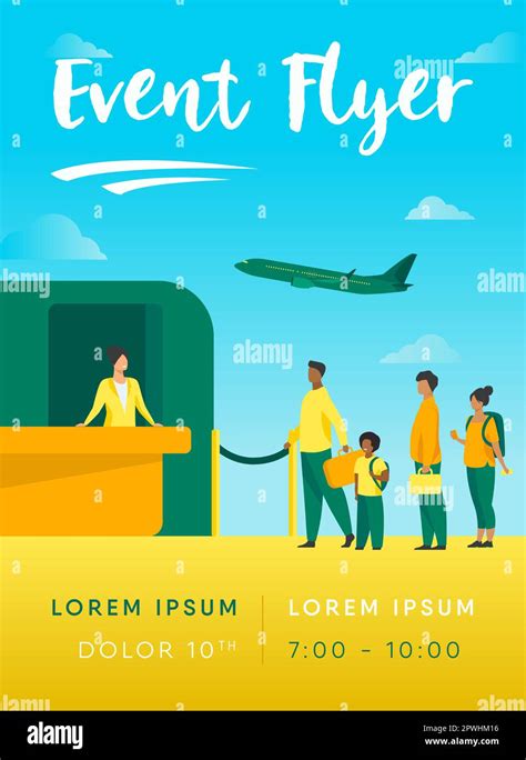 Airport Queue Vector Illustration Stock Vector Image And Art Alamy