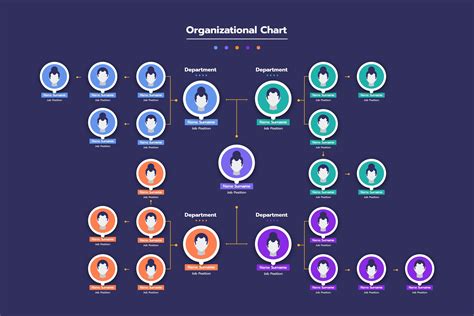 پرو تمپلیت فایل لایه باز چارت سازمانی و اداری اینفوگرافیک چارت