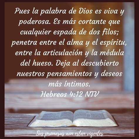 Hebreos 412 Ntv Hebreos 4 12 Palabra De Dios Hebreos