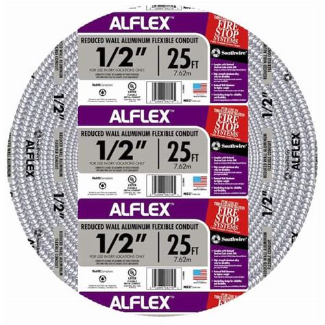 Southwire 12 In X 25 Ft Alflex Rwa Metallic Aluminum Flexible