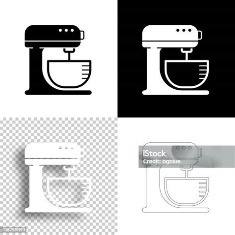 스탠드 믹서 디자인 아이콘입니다 빈 흰색 및 검은색 배경 선 아이콘 아이콘에 대한 스톡 벡터 아트 및 기타 이미지 아이콘 스탠드 믹서기 오븐에 굽기 Istock